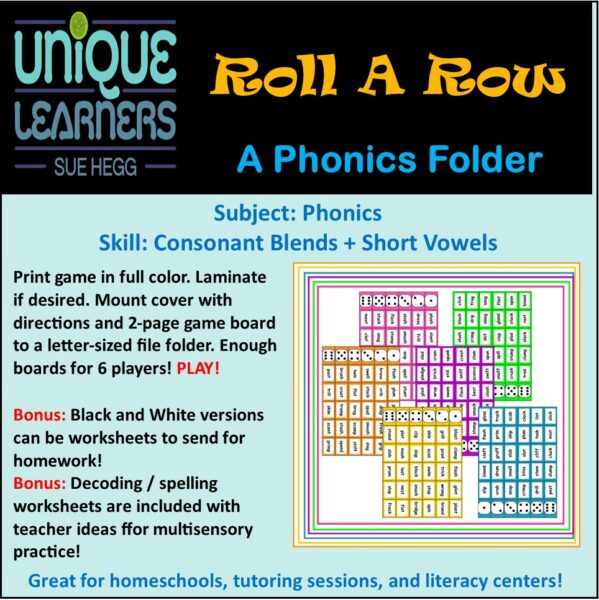 Roll a Row – Phonics Consonant Blends Review