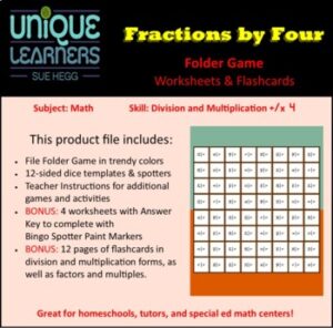 Fractions by 4 – Division