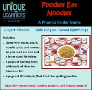 Poodles Eat Noodles – Phonics Long oo
