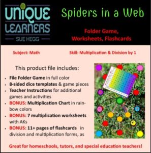 Spiders in A Web – Times Tables 1 to 8 Multiplication Review Game ...