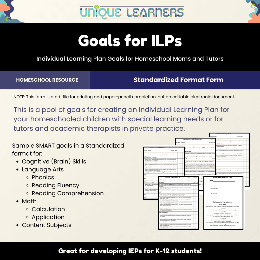 Write Better Homeschool ILP Goals for a Special Ed Students