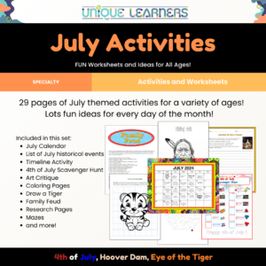 July 4th Activities And More For A Special July Homeschool